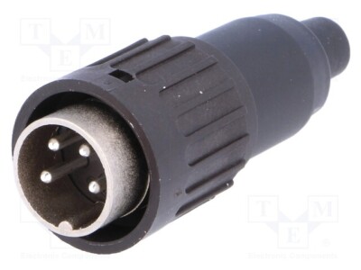 Plug straight for cables PIN: 4 DIN male Soldering 300V T 3324 501 DIN ...