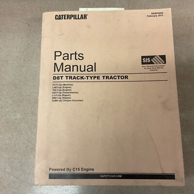 CAT Caterpillar D8T PARTS MANUAL BOOK CATALOG LIST TRACTOR BULLDOZER ...
