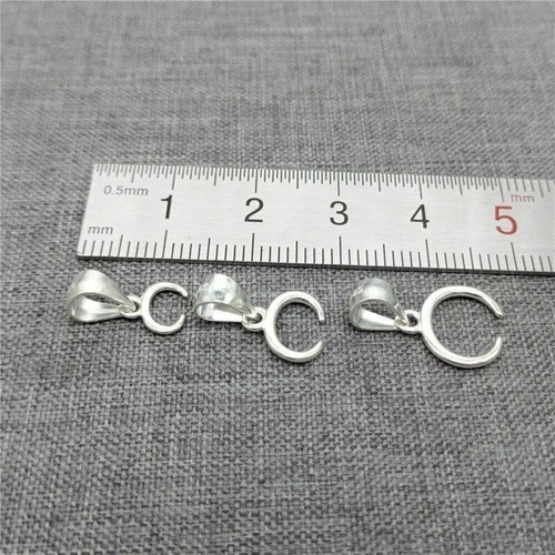 5pcs of 925 Sterling Silver Half Crecent Moon Pinch Bails for Pendant ...