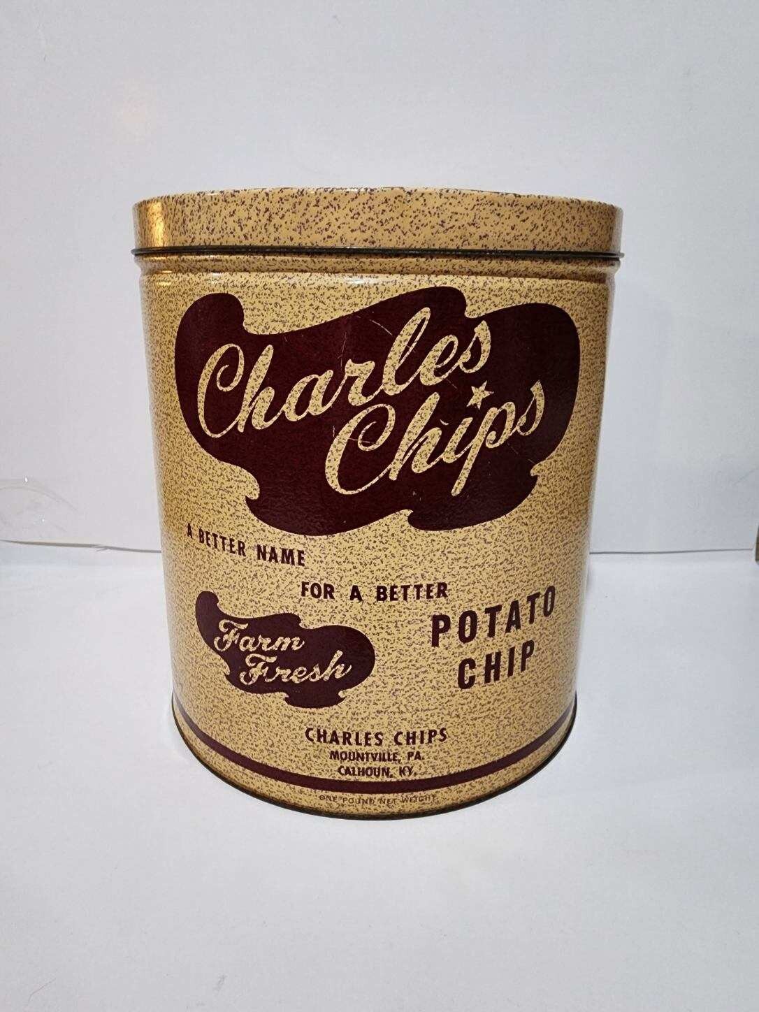2 Vintage Charles Chips/ Cookies Empty Tin Can Canisters | eBay