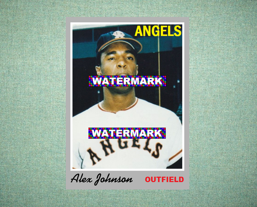 Alex Johnson California Angels 1970 Style Custom Baseball Art Card | eBay