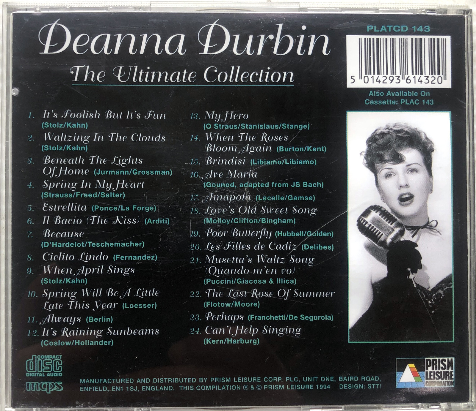 Deanna Durbin The Ultimate Collection 24 Greatest Hits (CD, 1997 ...