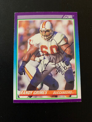 Randy Grimes Signed 1990 Score #460 Card Tampa Bay Buccaneers Autograph ...