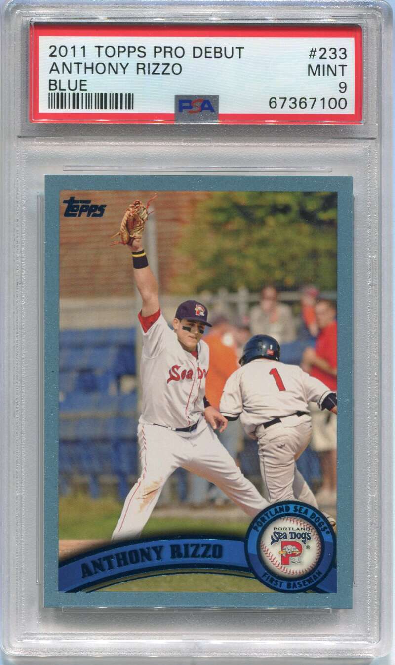 2011 Topps Pro Debut Blue 233 Anthony Rizzo Rookie 220/309 PSA 9 MINT ...