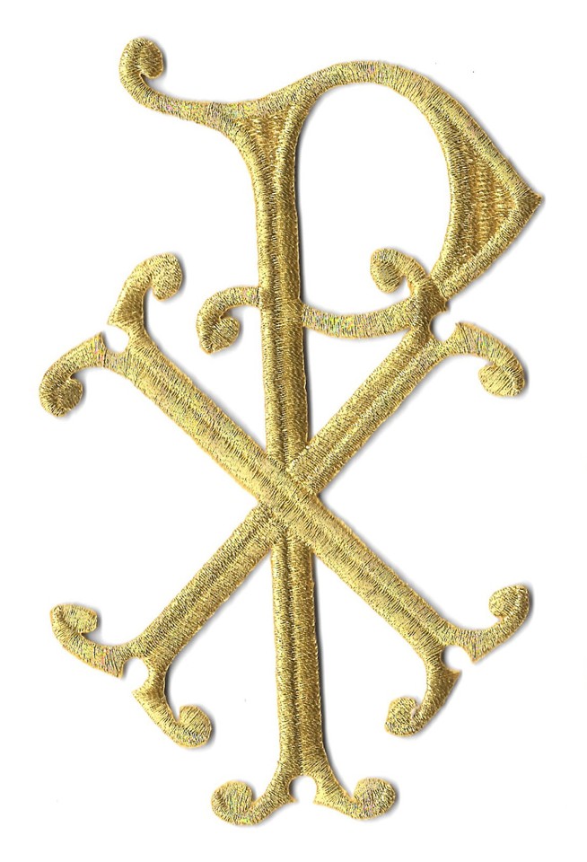 5"H Gold Metallic Chi-Rho Christogram-Liturgical-Embroidered Iron On ...