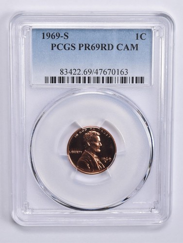 PR69 RD CAM 1969-S Lincoln Memorial Cent PCGS Blue Lbl *9686 | eBay