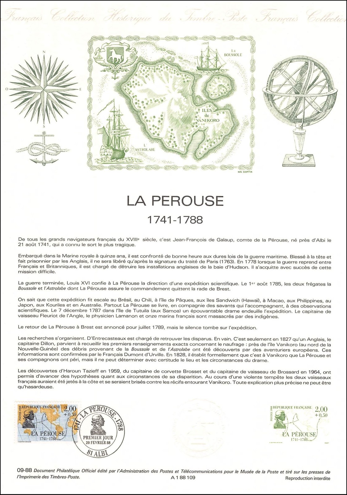Document Officiel 1988 - La Pérouse | eBay