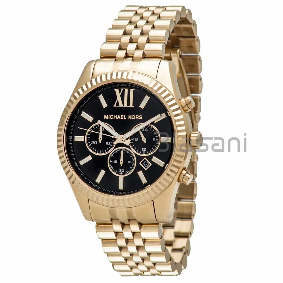 Michael Kors Original MK8286 Men's Stainless Steel Gold-Tone Black ...