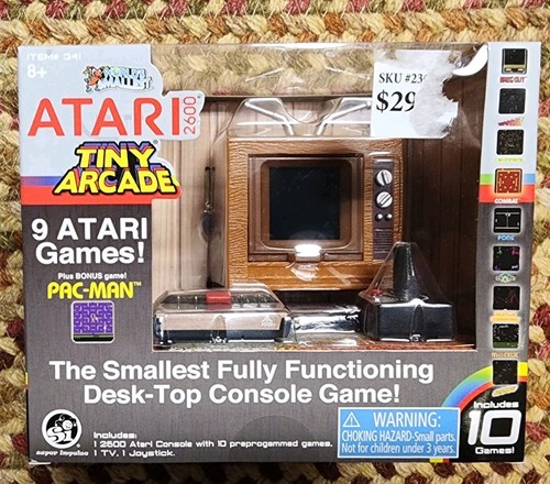 Tiny Arcade Atari 2600 Desk-Top Console Pac Man Centipede Combat +7 ...