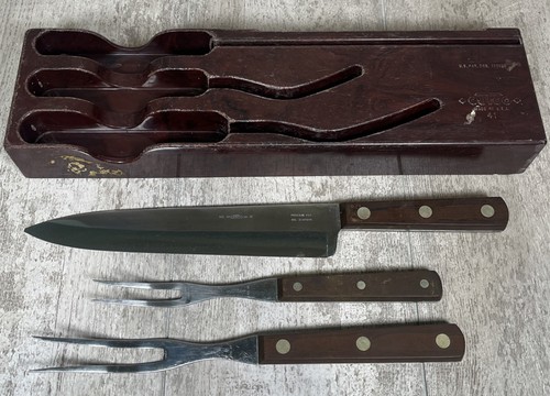 VTG Cutco Carving Set Bakelite Tray W/ Sharpener #41 w/ 35, 36 & 37 ...