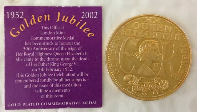 Queen Elizabeth II Golden Jubilee Commemorative Coin Medal 2002 for ...