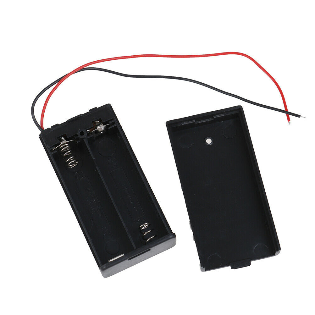 2x 2-AA Slots Battery Spring Clip 3V Holder Case Plastic With On/Off ...