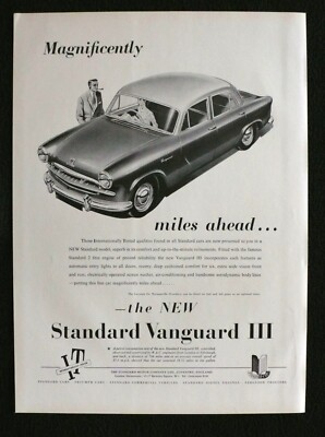 1956 STANDARD Motor Company VANGUARD III Car Advert LG Ad 9x12 ...