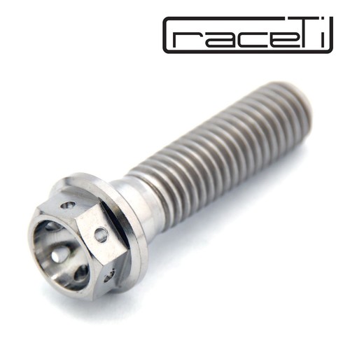 M8 Titanium Bolt 30mm Hex Head RACE flange Drilled lock Safety Wire 30 ...
