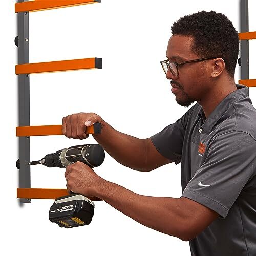 Bora Wood and Lumber Storage Metal Rack with 6-Level Wall Orange ...