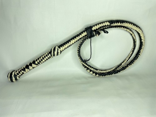Real Calf Leather Bullwhip 8 Feet Long 12 Plait Bull Whip - Loud Crack ...