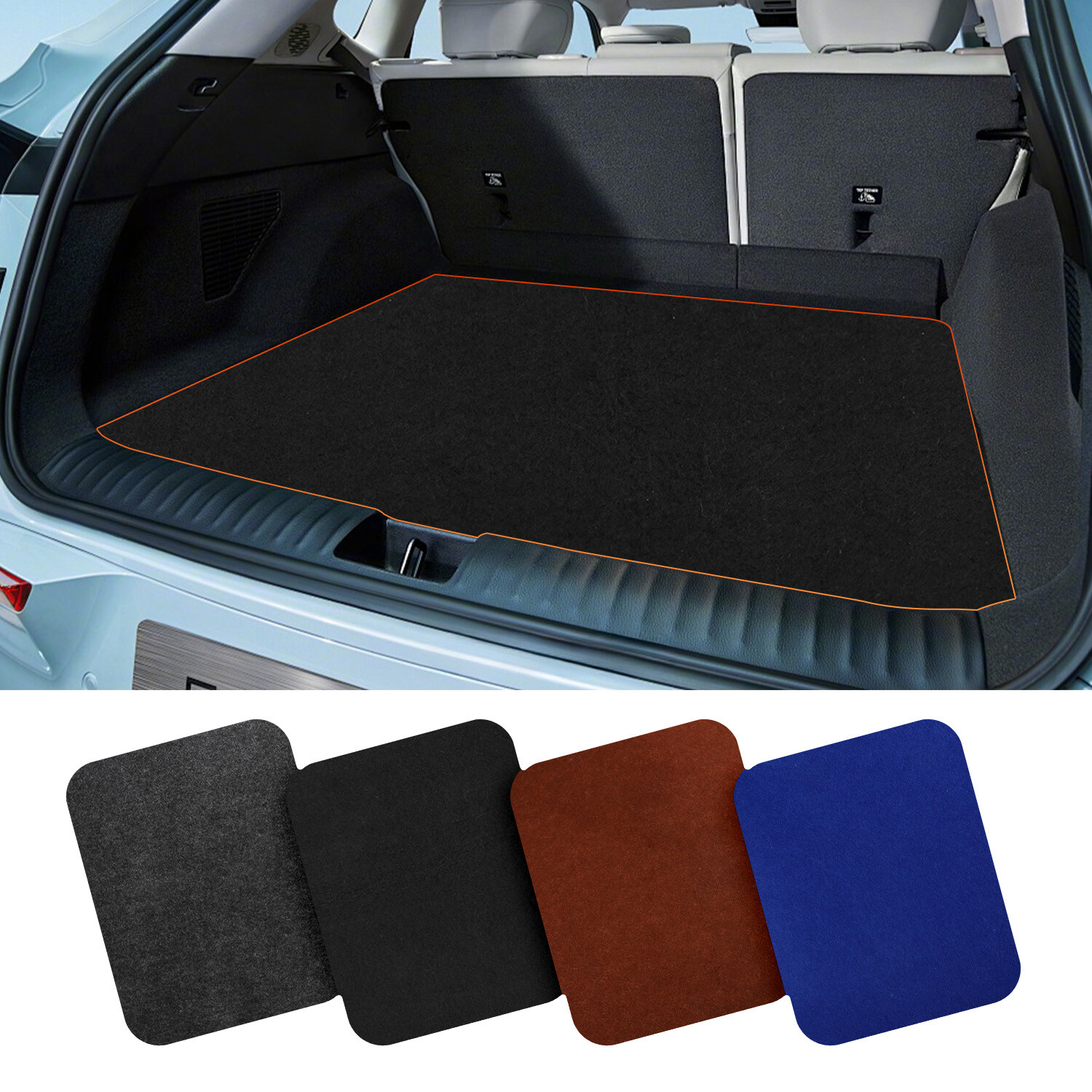 Gray Car Cargo Trunk Mat Rear Liner Protector Mat Universal for Truck ...