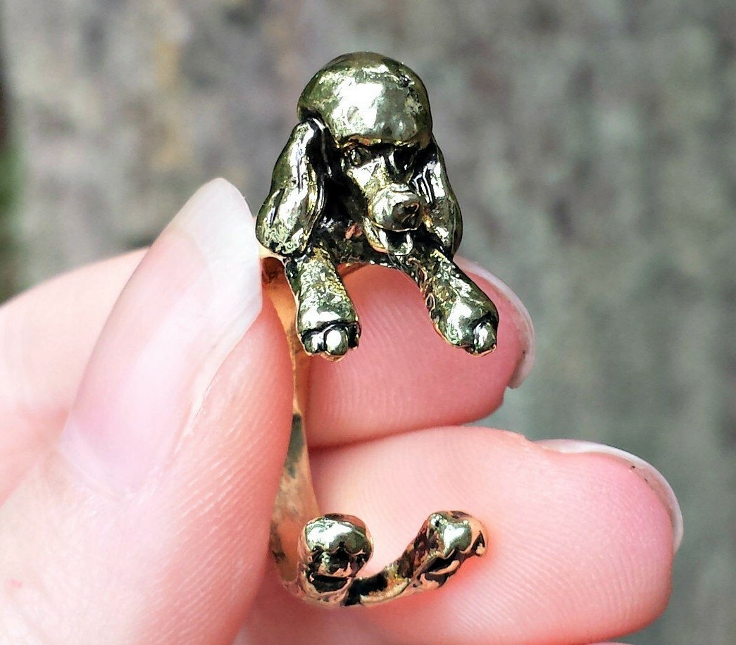 Poodle Ring - Adjustable Wrap Dog Ring - Silver, Black, Gold Animal Pet ...