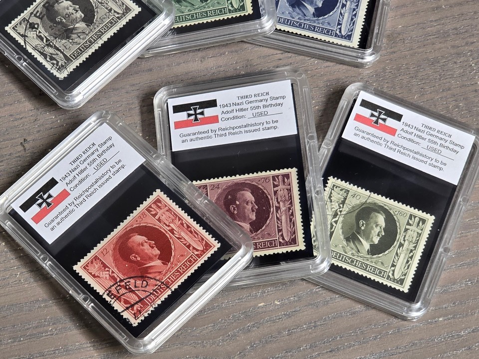 Third Reich WWII Nazi German Adolf Hitler 55th Birthday NSDAP Stamp Set ...