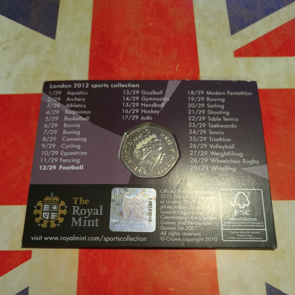 BUNC 2011 Olympics Football Offside Rule 50p Fifty Pence Uncirculated ...