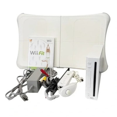 Nintendo Wii, Balance Board, Wii Fit Game, Controller, Nunchuck, Cords ...