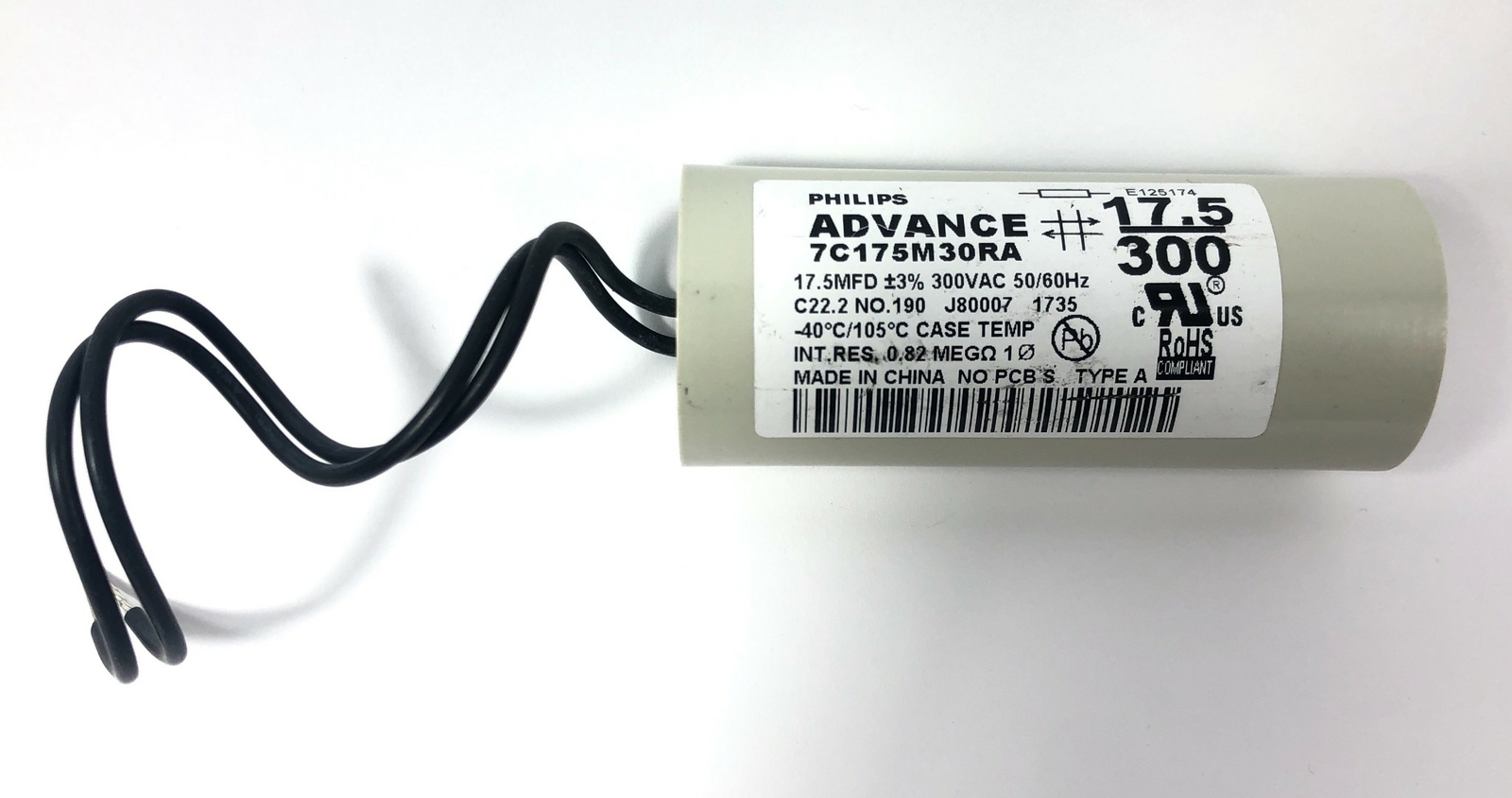 Philips Advance 7C175M30RA Dry-Film Hid Capacitor 17.5 FMD 300VAC | eBay