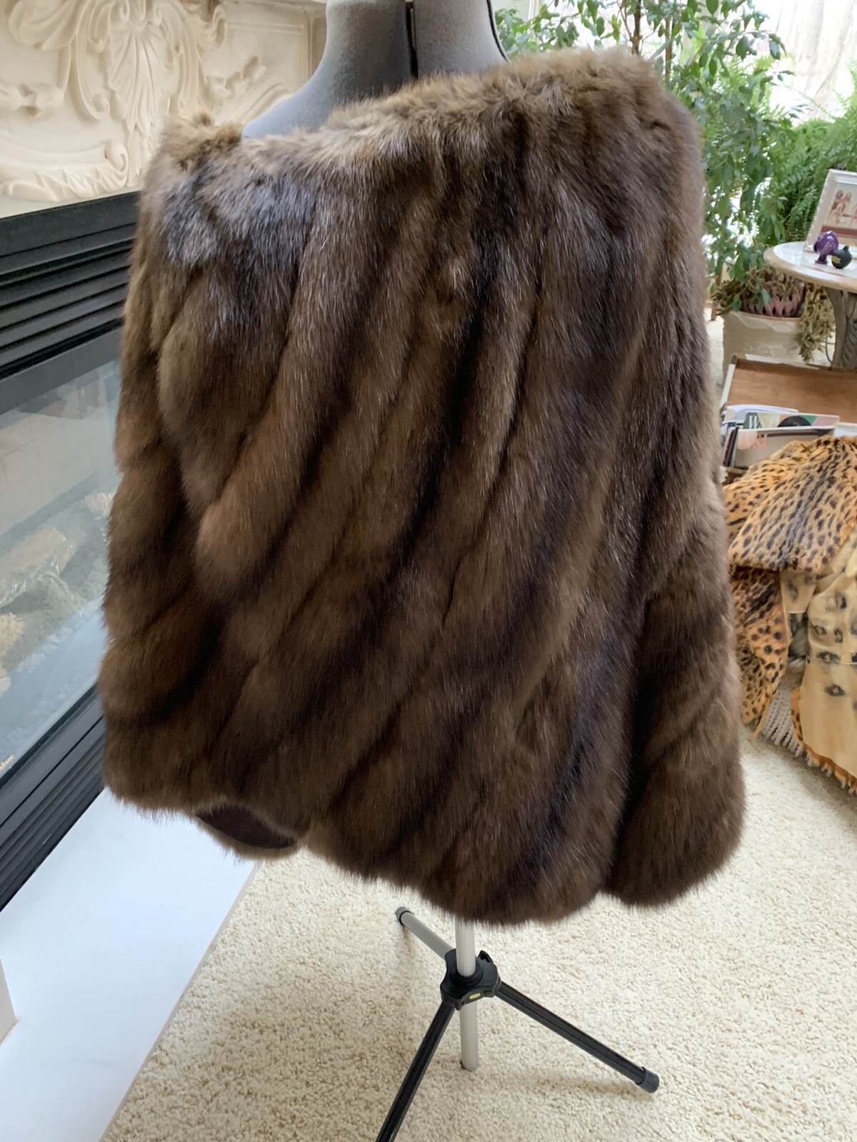 Russian Sable Fur Cape Poncho - Gem