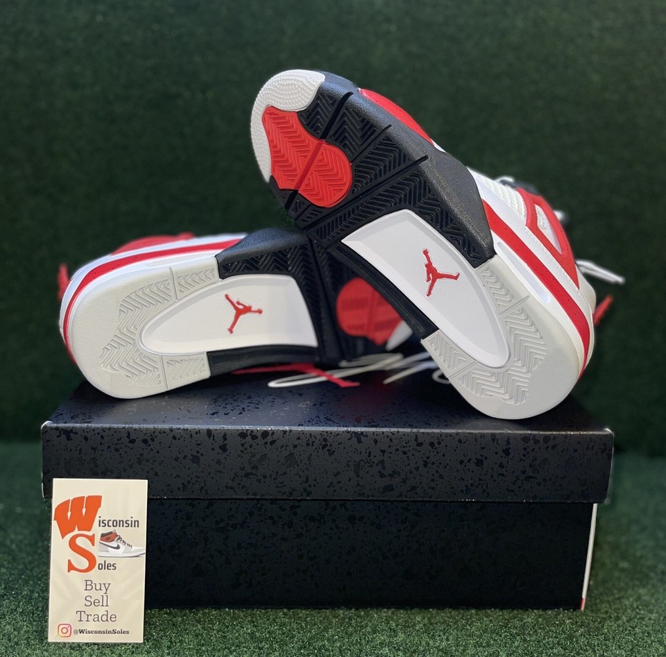 Brand New Jordan Retro 4 GS Red Cement Size 5.5Y / 7W White Black ...