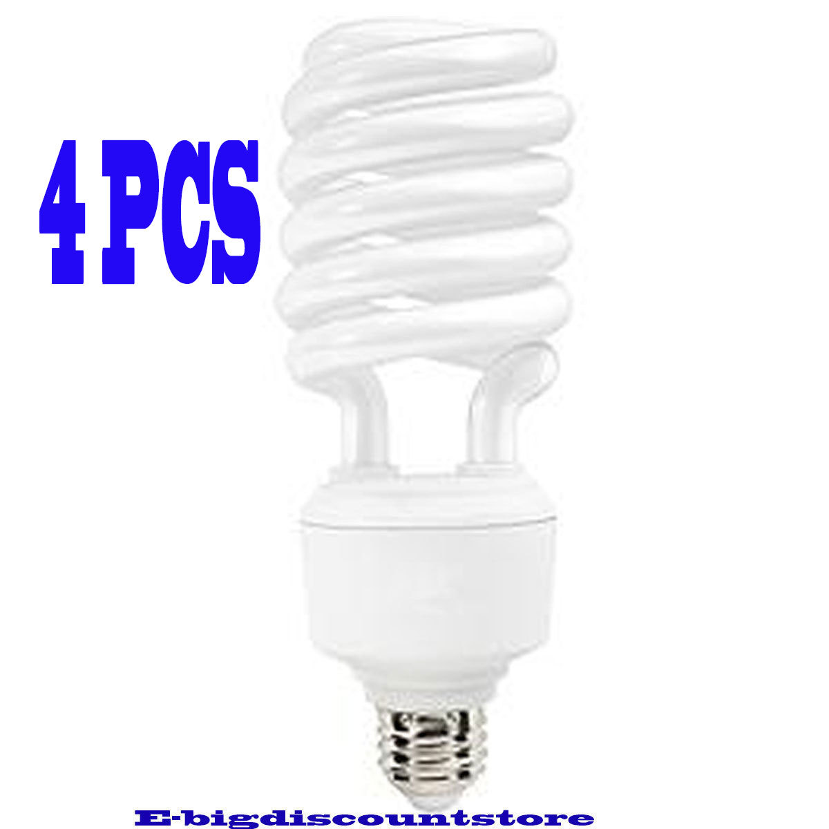 40W T4 Spiral Compact Fluorescent Bulb Screw In Base High Lumen/Wattage ...