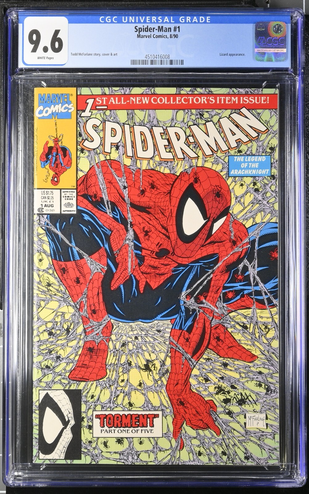 CGC 9.6 Spider-Man #1 (1990) - Todd McFarlane Art, Lizard Appearance ...