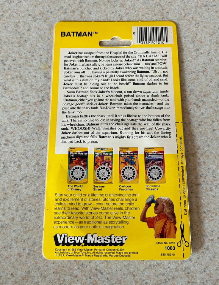 BATMAN VIEWMASTER 3D (1989) -- Joker 3 Reels -- SEALED On Card ...