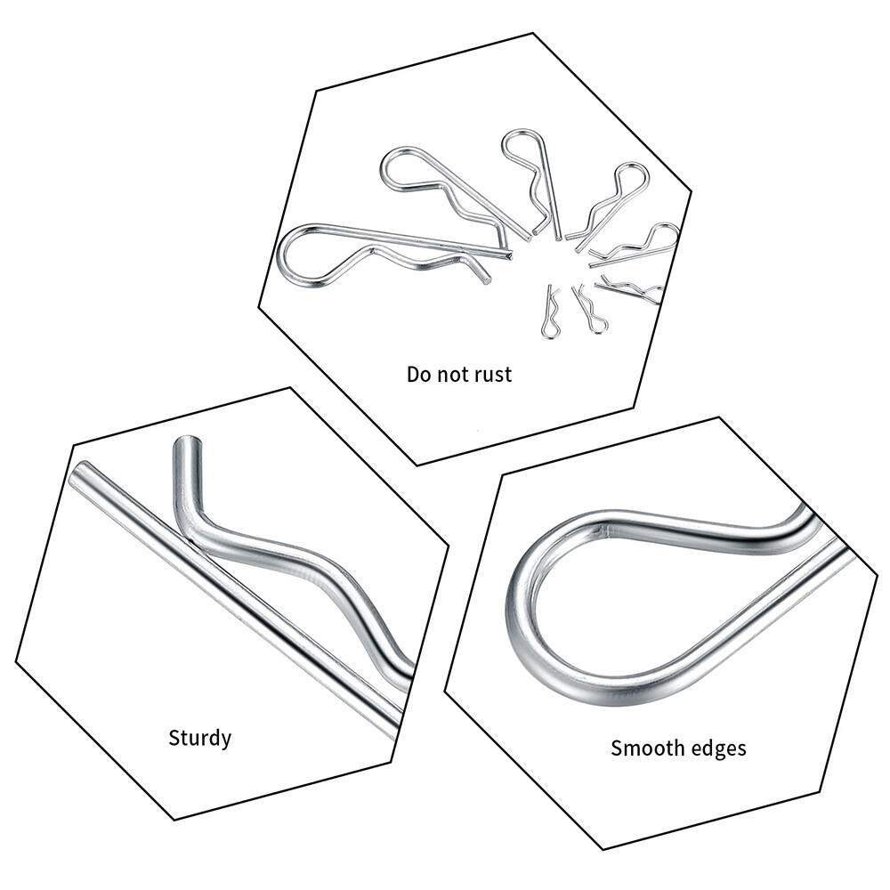 100pcs R Clips for Securing Clevis Pins Bright Zinc Plated Retaining ...