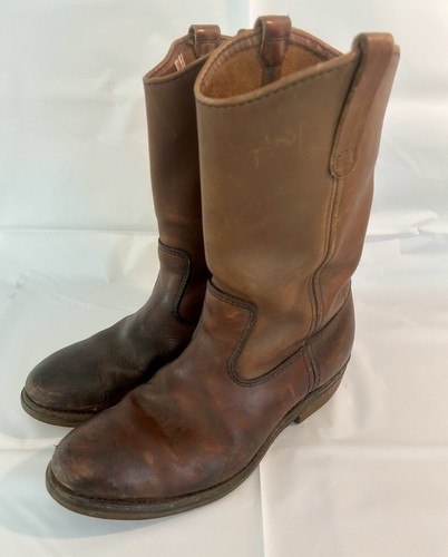 Red Wing Pecos 1155 Men Brown Leather Pull On Western Work Boot Made ...