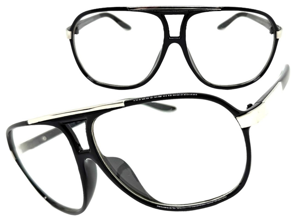 Men's Classic Vintage 80s Retro Hip Hop Style Clear Lens EYE GLASSES ...