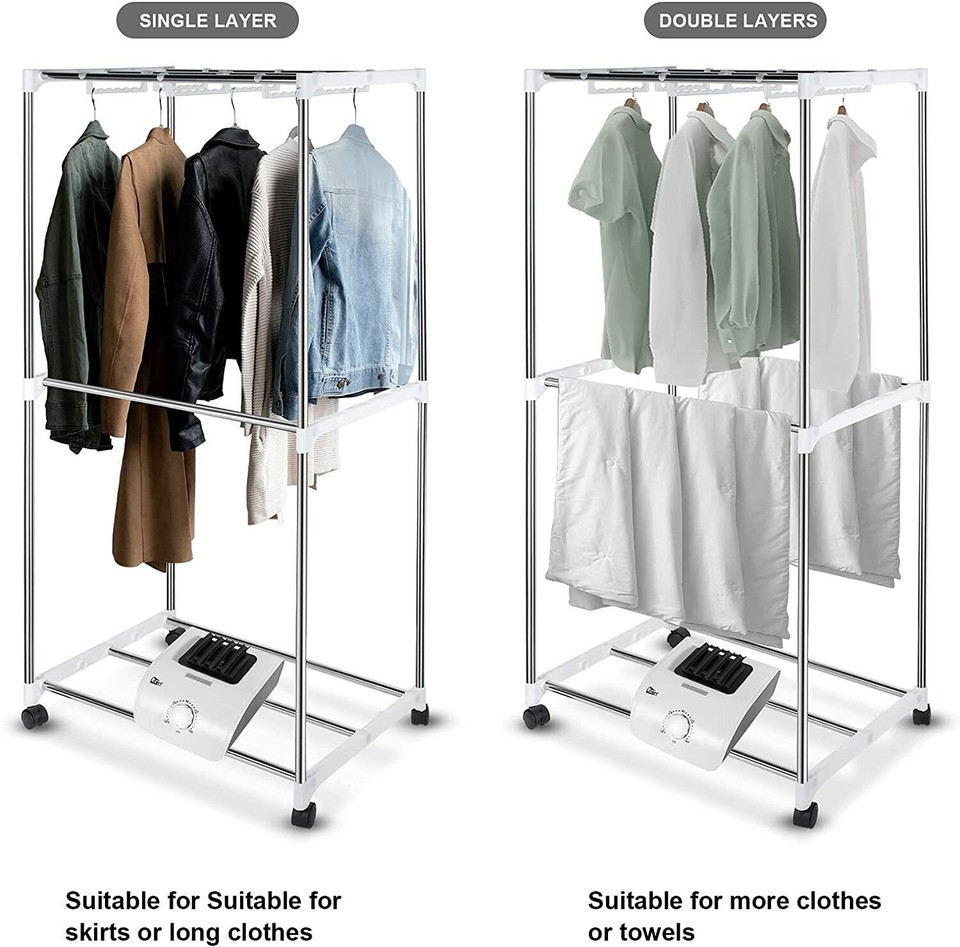 Electric Clothes Dryer Portable Wet Laundry Home Hot Air Drying Rack US ...