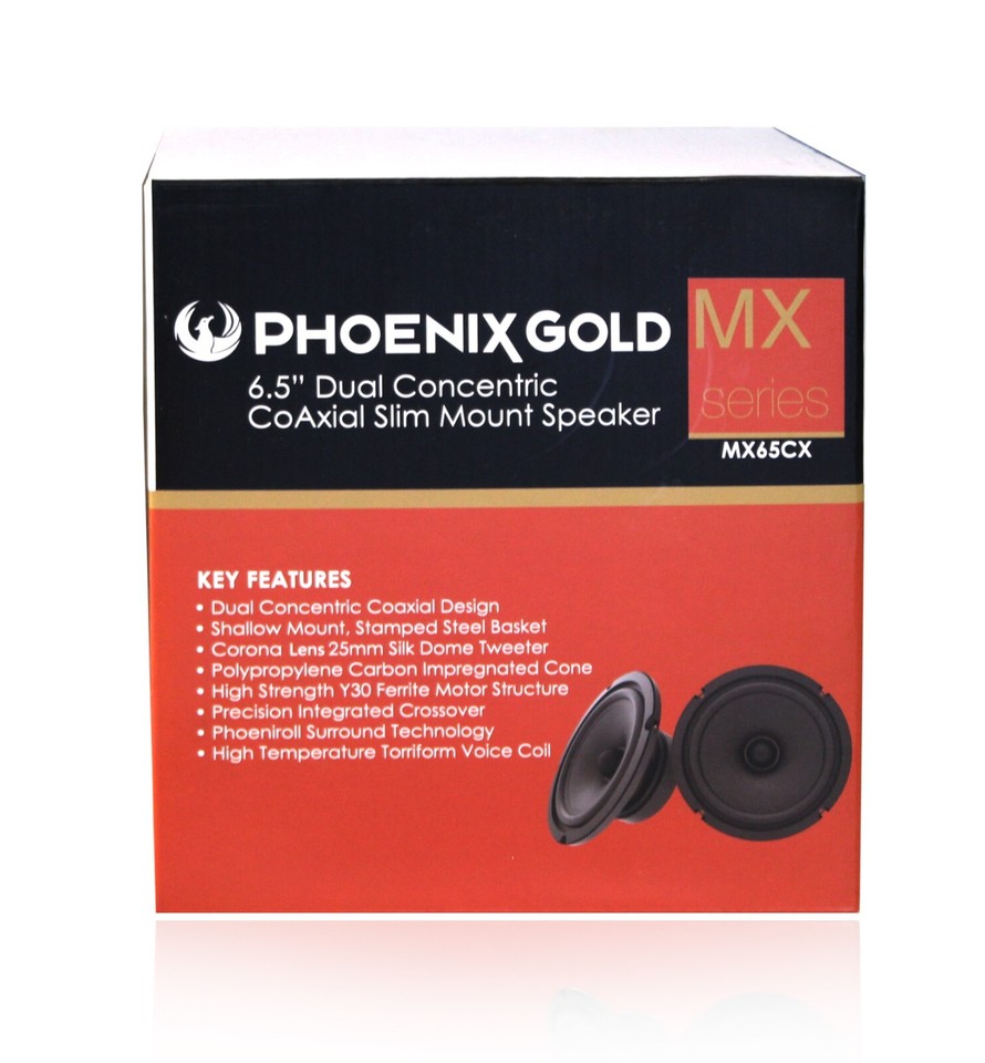 Phoenix Gold MX65CX 6.5" Coaxial Speakers 100W RMS Dual Concentric MX ...