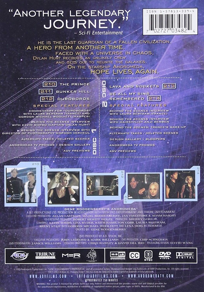 Andromeda Season 2 Collection 3 (DVD) **BRAND NEW** FACTORY SEALED ...