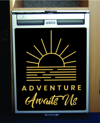 Waeco CRX50 Vinyl Fridge Sticker Wrap Print - Adventure Awaits | eBay UK