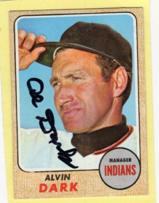 Autographed Al Dark 1968 Topps #237 Indians Free Shipping | eBay