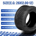 Set of 2 26x12.00-12 Lawn Mower Garden Turf Tires 4 Ply 26x12-12 26 12 ...