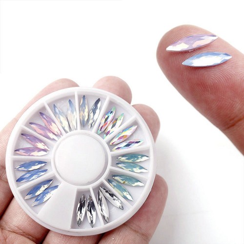 24pcs NAILS ART 6CM 3D NAIL GEMS JEWELS DESIGN CRAFT WHEEL FLATBACK ...