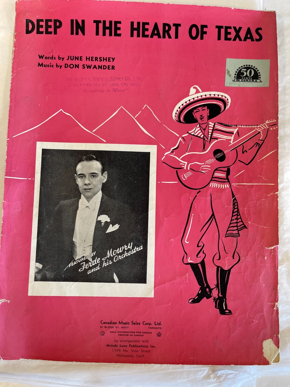 Deep In The Heart Of Texas Sheet Music 1941 June Hershey Don Swander | eBay
