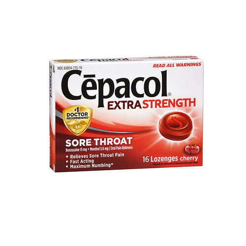 Cepacol Sore Throat Maximum Strength Numbing Lozenges Cherry 16 each ...