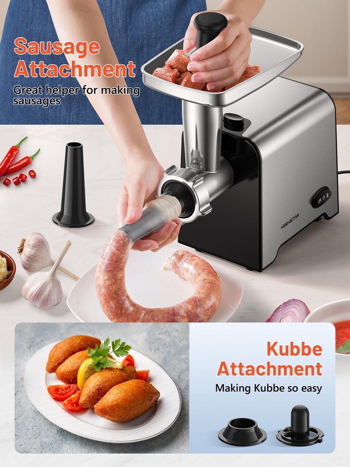 3000W Max Heavy Duty Electric Meat Grinder with Sausage Stuffer Maker ...