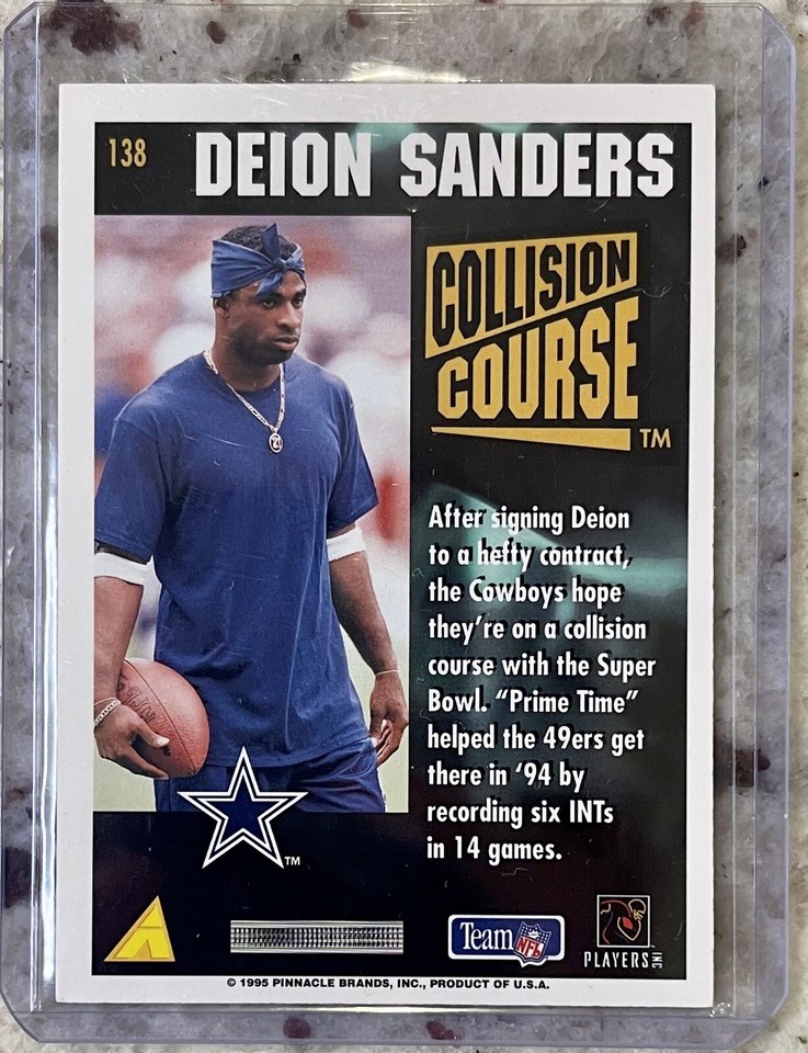 1995 Score Summit Edition Deion Sanders Collision Course #138 Football ...
