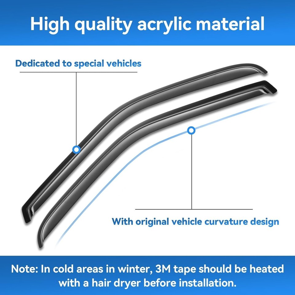 Window Visors Rain Guards 3D Wavy Mugen Style Fit Toyota Avalon JDM ...