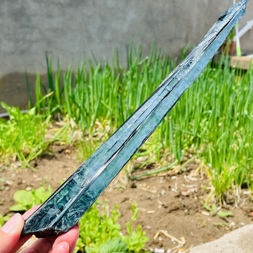 176g Long Natural Blue Vivianite Quartz Crystal Hydrous Iron Phosphate ...