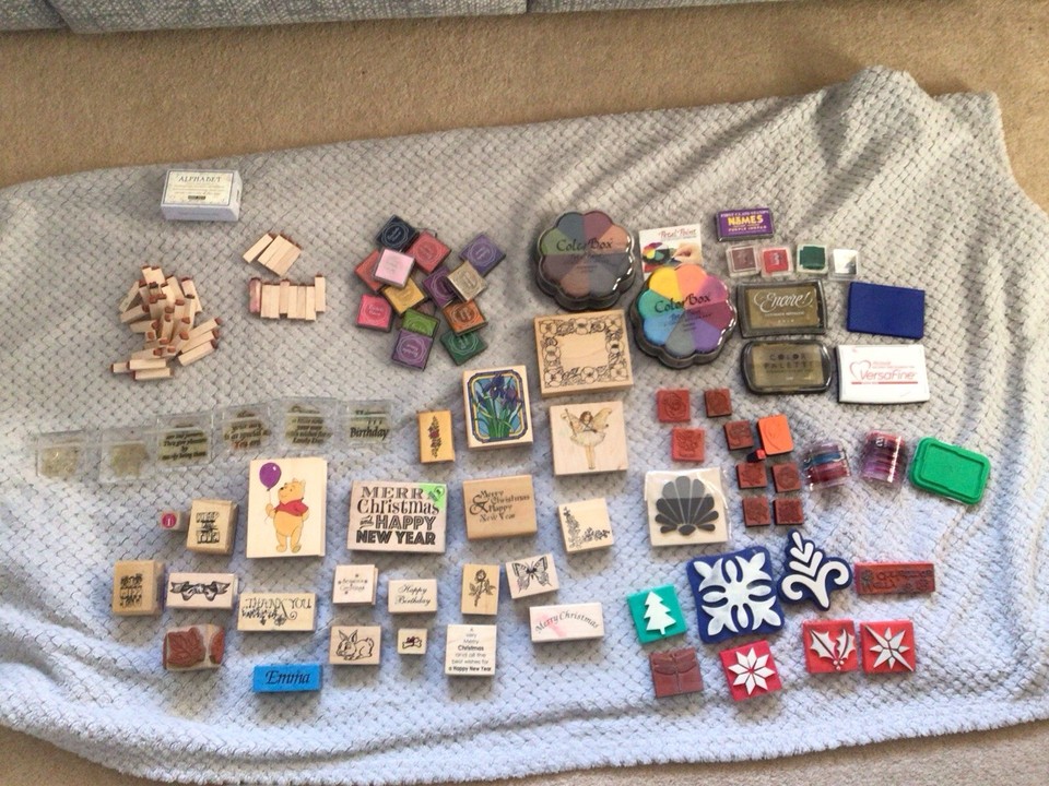Wooden Rubber Stamp Bundle Unbranded Craft Stamps Plus Foam Type And ...