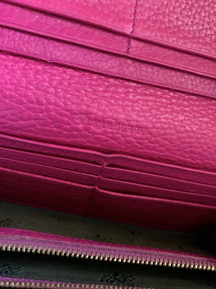 Mulberry Continental Tree Logo Wallet / Purse - Hot Pink - Refurbished ...