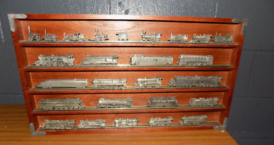 Franklin Mint Pewter Train Set w/ Wood Display World's Greatest ...